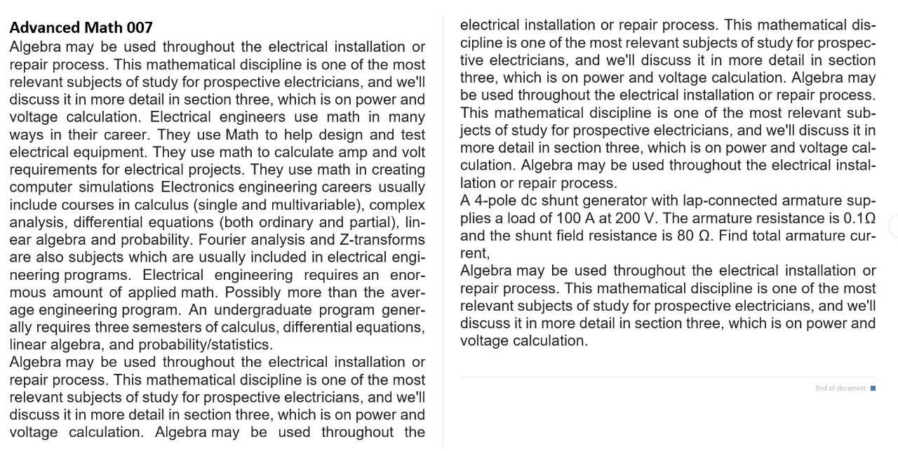 Solved Advanced Math 007 Algebra may be used throughout the | Chegg.com