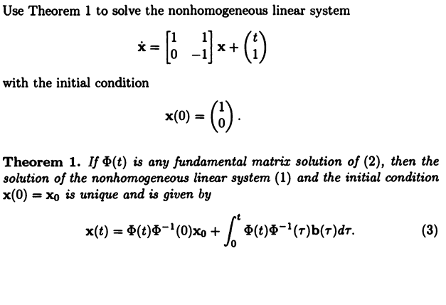 Solved Use Theorem 1 ﻿to solve the nonhomogeneous linear | Chegg.com