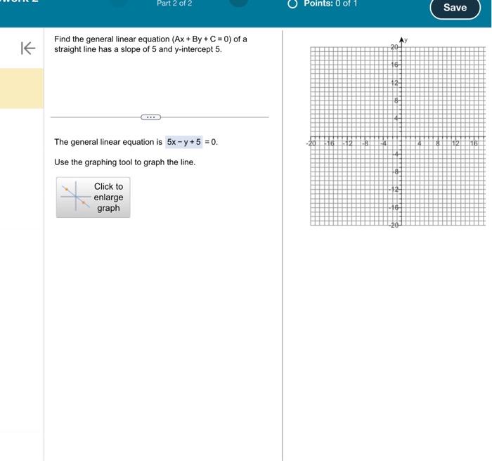 Solved Find the general linear equation (Ax+By+C=0) of a | Chegg.com