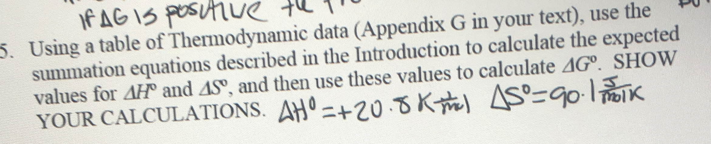 Using a table of Thermodynamic data (Appendix G ﻿in | Chegg.com