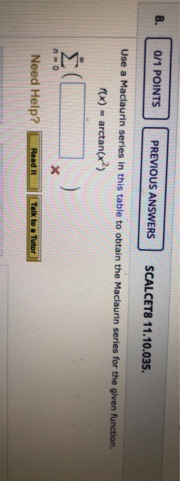 Solved 0/1 POINTS PREVIOUS ANSWERS SCALCET8 11.10.035. Use a | Chegg.com