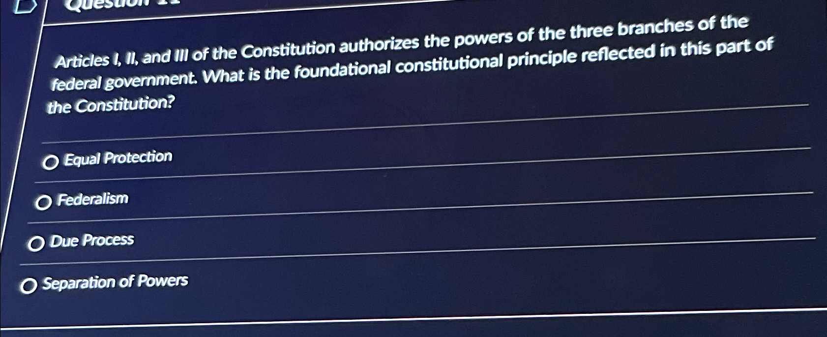 Solved Articles I, II, ﻿and III of the Constitution | Chegg.com