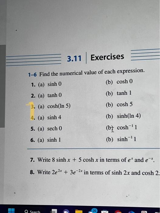 Solved 1-6 Find the numerical value of each expression. 1. | Chegg.com