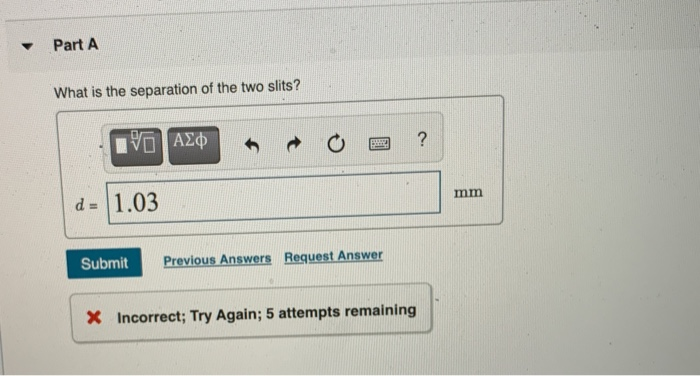 Solved Problem 26.08 Young's experiment is performed with | Chegg.com