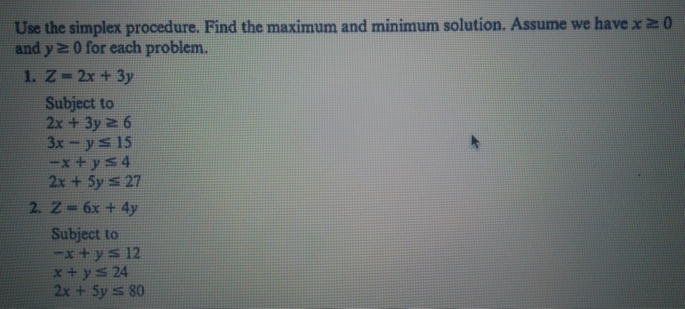 Solved Use The Simplex Procedure Find The Maximum And 3673