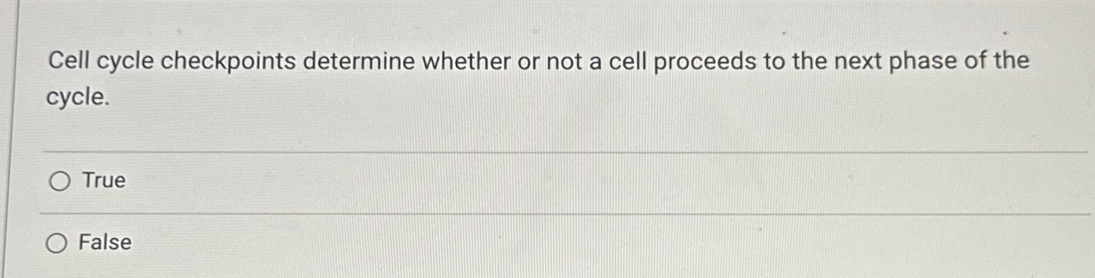 Solved Cell cycle checkpoints determine whether or not a | Chegg.com