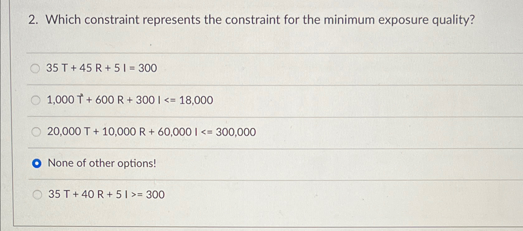 Solved Which constraint represents the constraint for the | Chegg.com