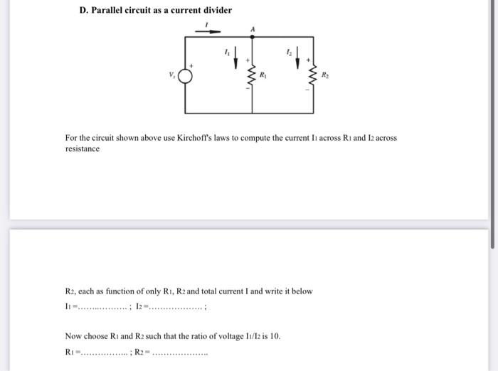 Solved C. Series circuit as a voltage divider For the | Chegg.com