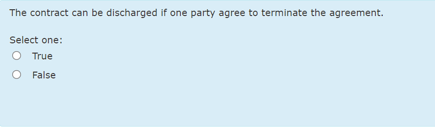 Solved The contract can be discharged if one party agree to | Chegg.com