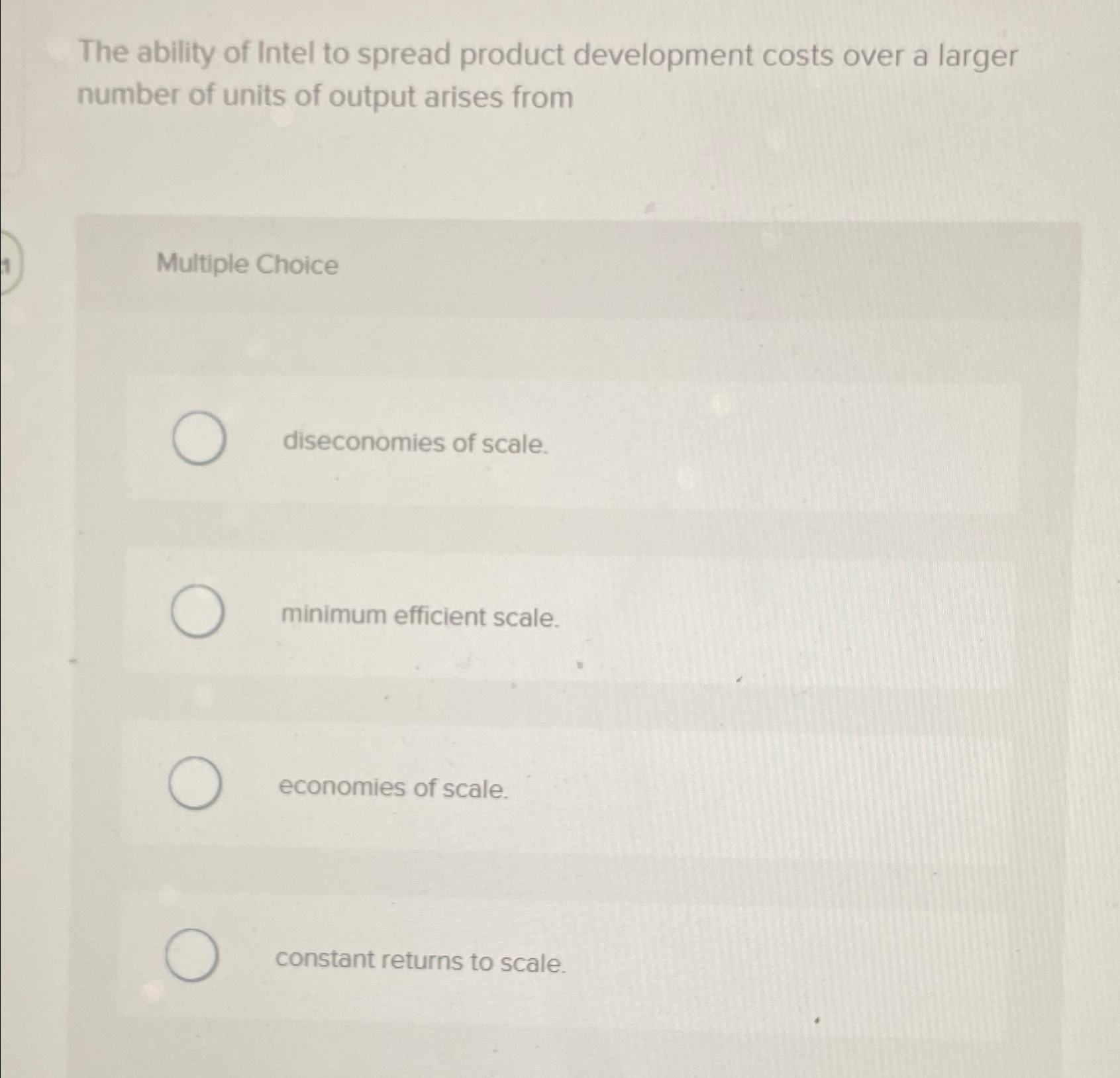 Solved The ability of Intel to spread product development | Chegg.com