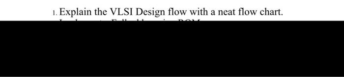 Solved Explain the VLSI Design flow with a neat flow chart. | Chegg.com