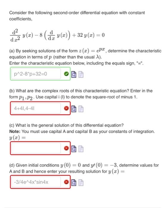 Solved Consider the following second-order differential | Chegg.com