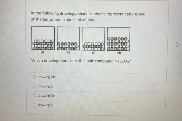 Solved In the following drawings, shaded spheres represent | Chegg.com
