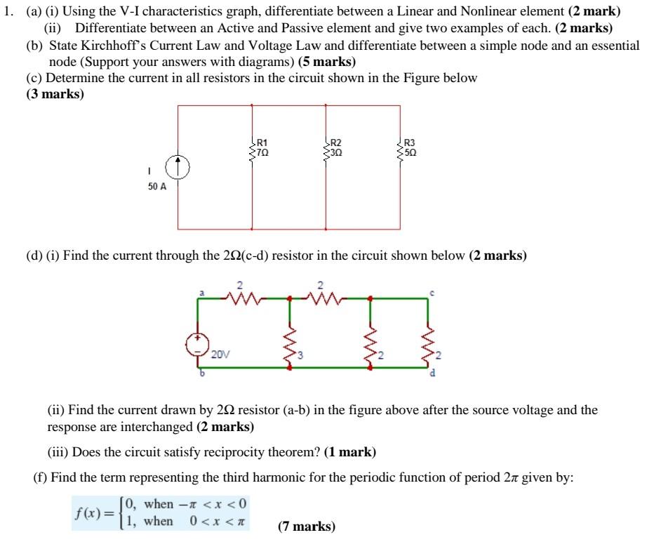 Solved (a) (i) Using the V-I characteristics graph, | Chegg.com