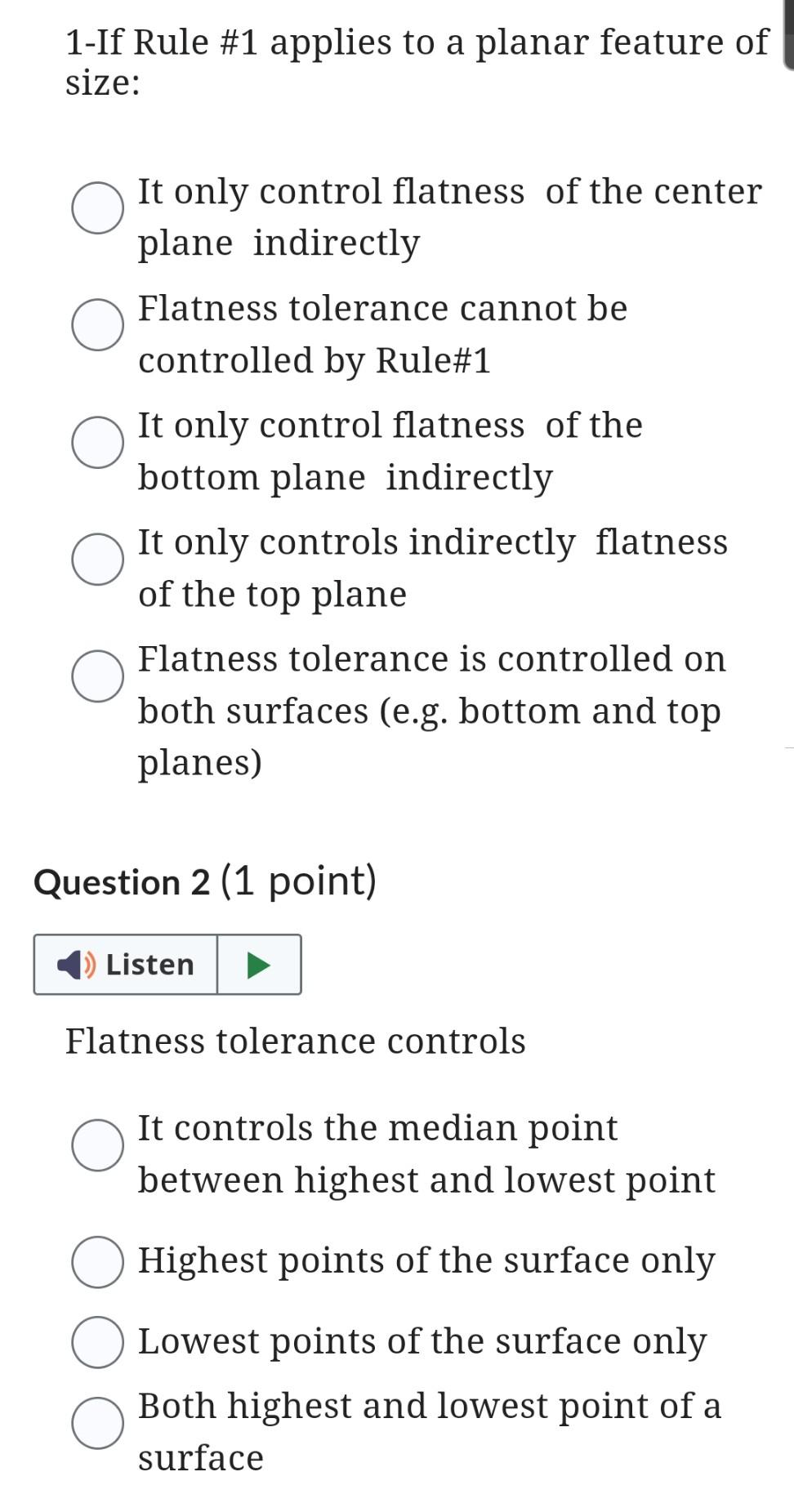 Solved 1-If Rule \#1 applies to a planar feature of size: It | Chegg.com