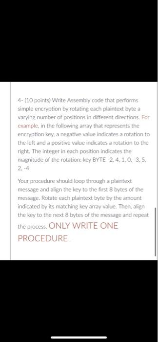 Solved 4- (10 points) Write Assembly code that performs | Chegg.com