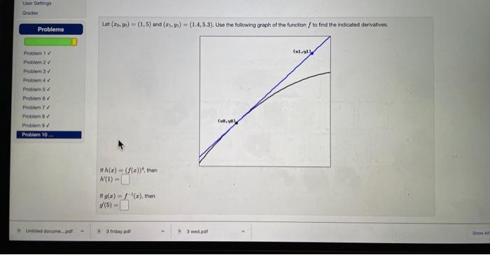 Solved Let (x0,y)=(1,5) and (x1,5t)=(1,4,5.3). Use the | Chegg.com