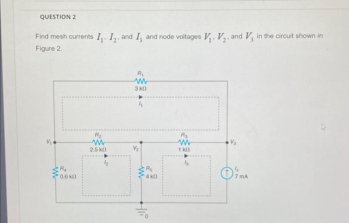 Solved QUESTION 2 Find mesh currents I₁, I2, and I and node | Chegg.com