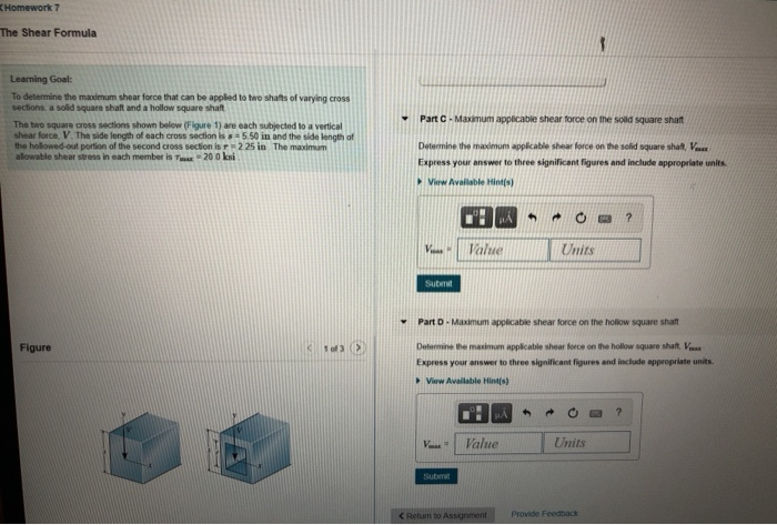 Solved Homework 7 The Shear Formula Learning Goal: To | Chegg.com