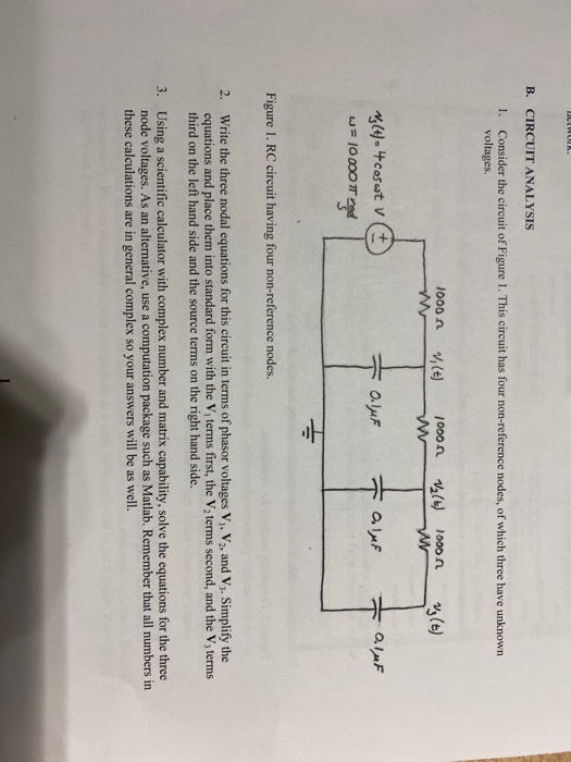 Solved B. CIRCUIT ANALYSIS 1. Consider the circuit of Figure | Chegg.com