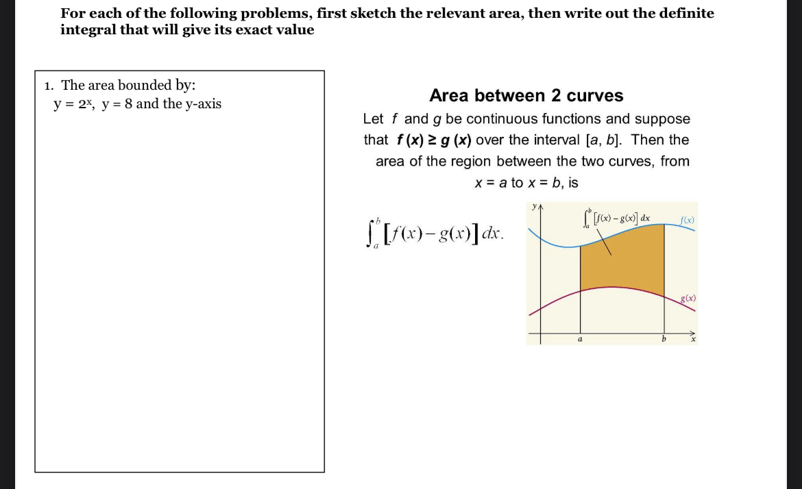Solved For each of the following problems, first sketch the | Chegg.com