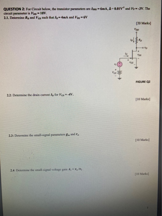 Solved QUESTION 1: For Circuit below, the transistor | Chegg.com