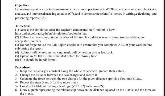 Solved Objectives Laboratory report is a marked assessment | Chegg.com