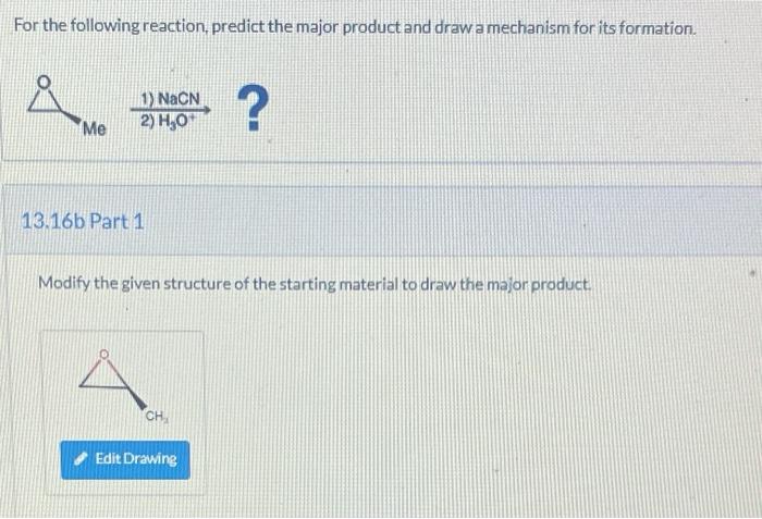 Solved For the following reaction, predict the major product | Chegg.com