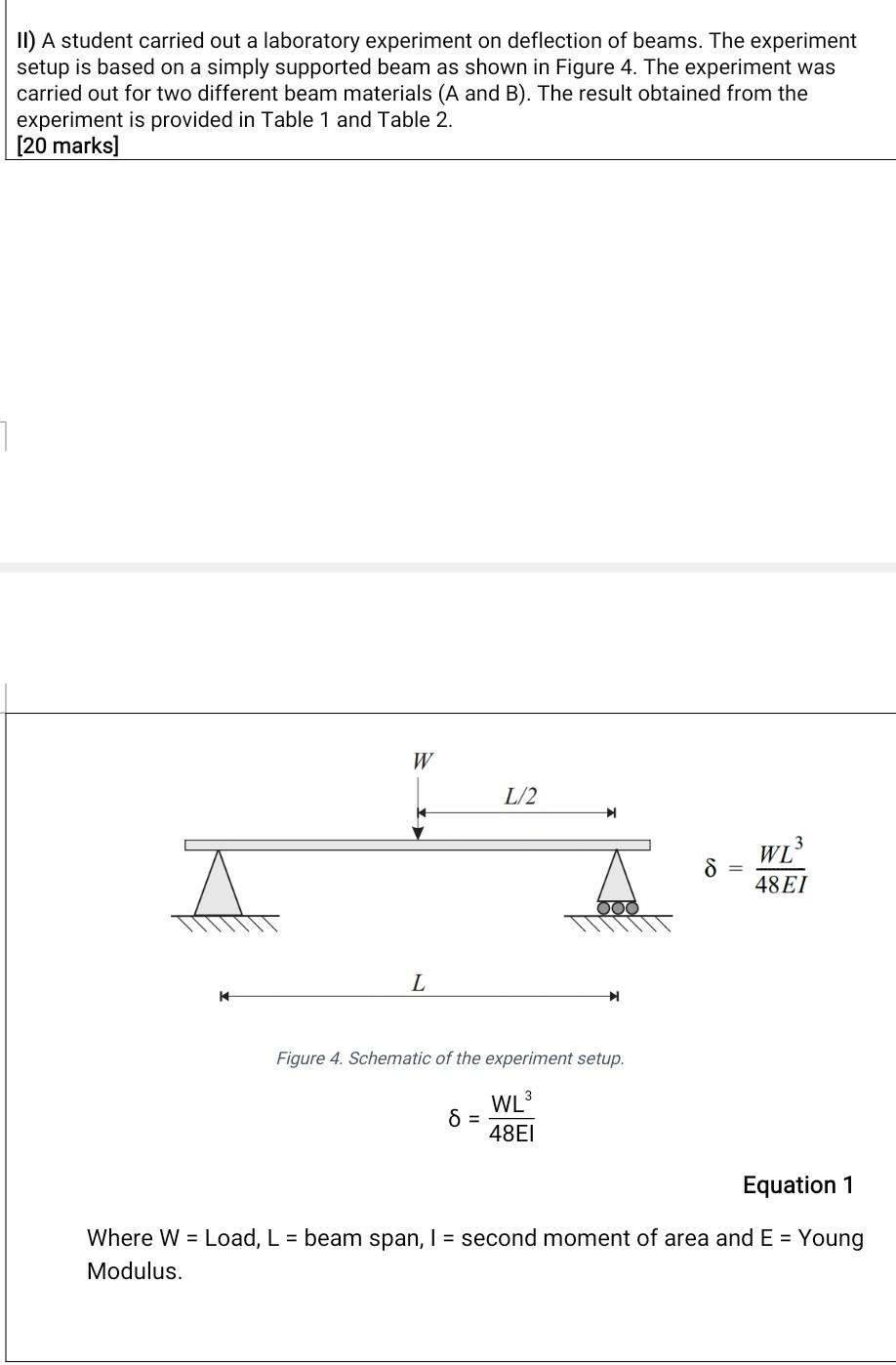 II) A student carried out a laboratory experiment on | Chegg.com