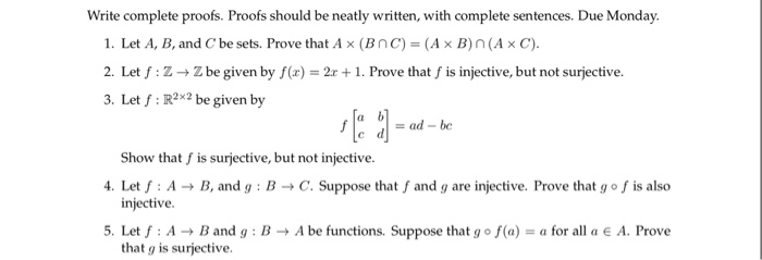 Solved Write complete proofs. Proofs should be neatly | Chegg.com