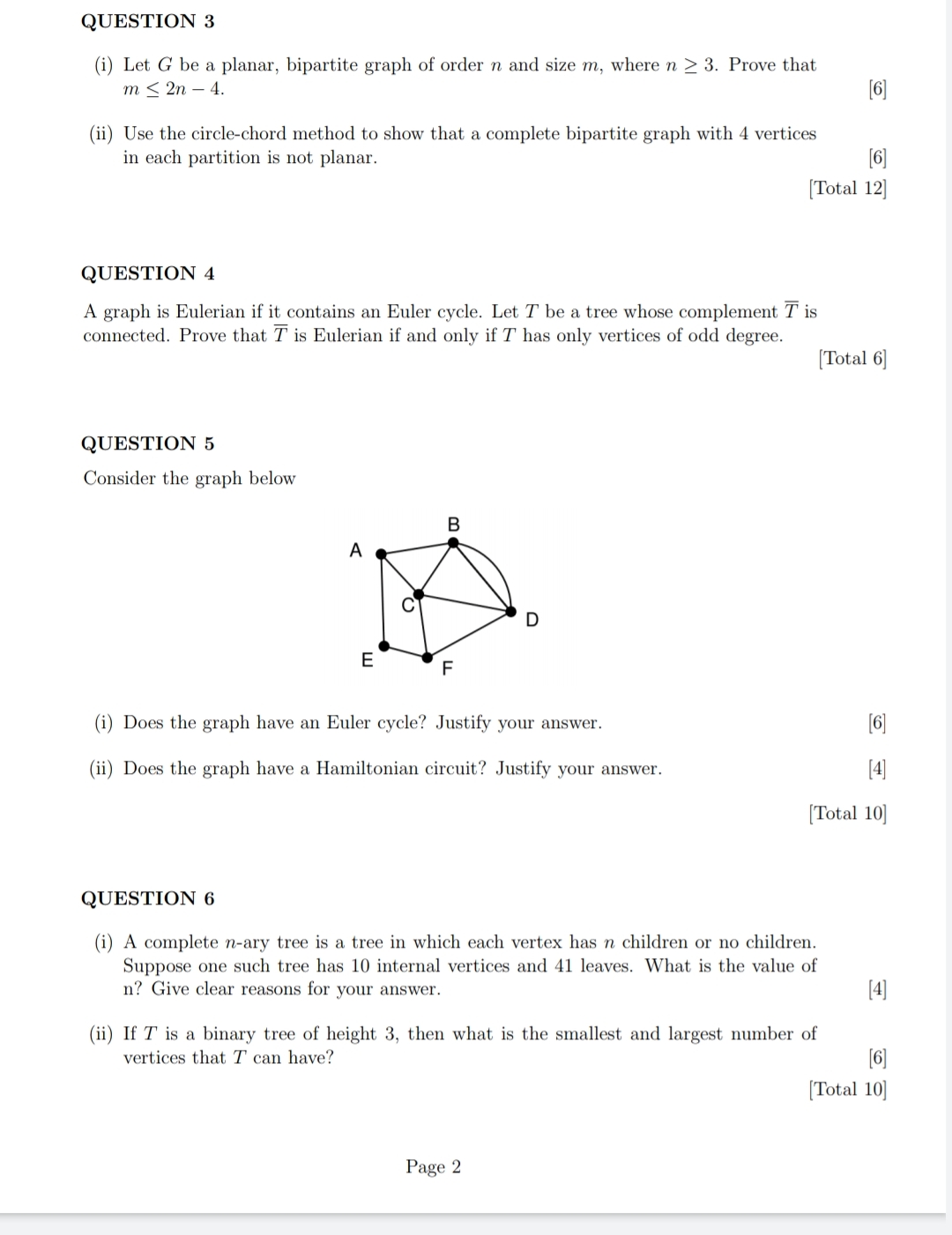Solved QUESTION 3(i) ﻿Let G ﻿be a planar, bipartite graph of | Chegg.com