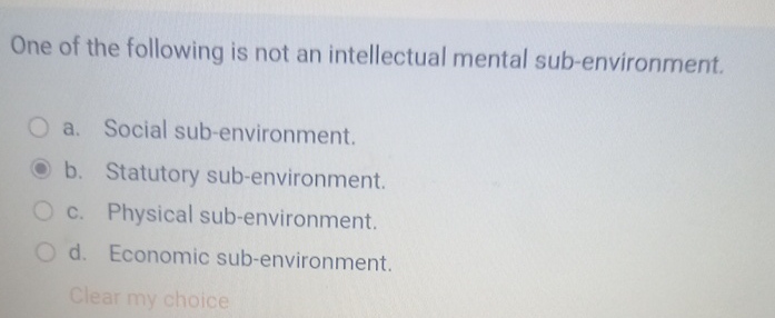 Solved One of the following is not an intellectual mental | Chegg.com