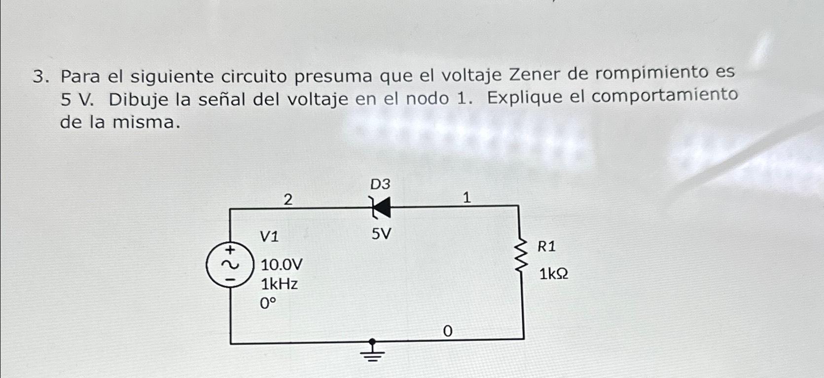 Solved Para el siguiente circuito presuma que el voltaje | Chegg.com
