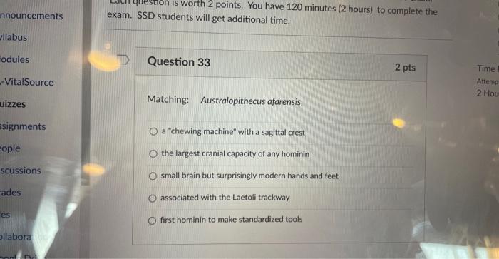 exam. SSD students will get additional time. lodules | Chegg.com