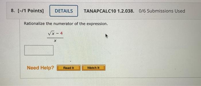 Solved Rationalize the numerator of the expression. xx−4 | Chegg.com