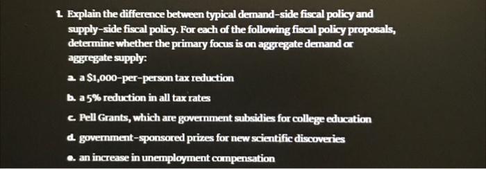 Solved 2. Explain the difference between typical demand-side | Chegg.com