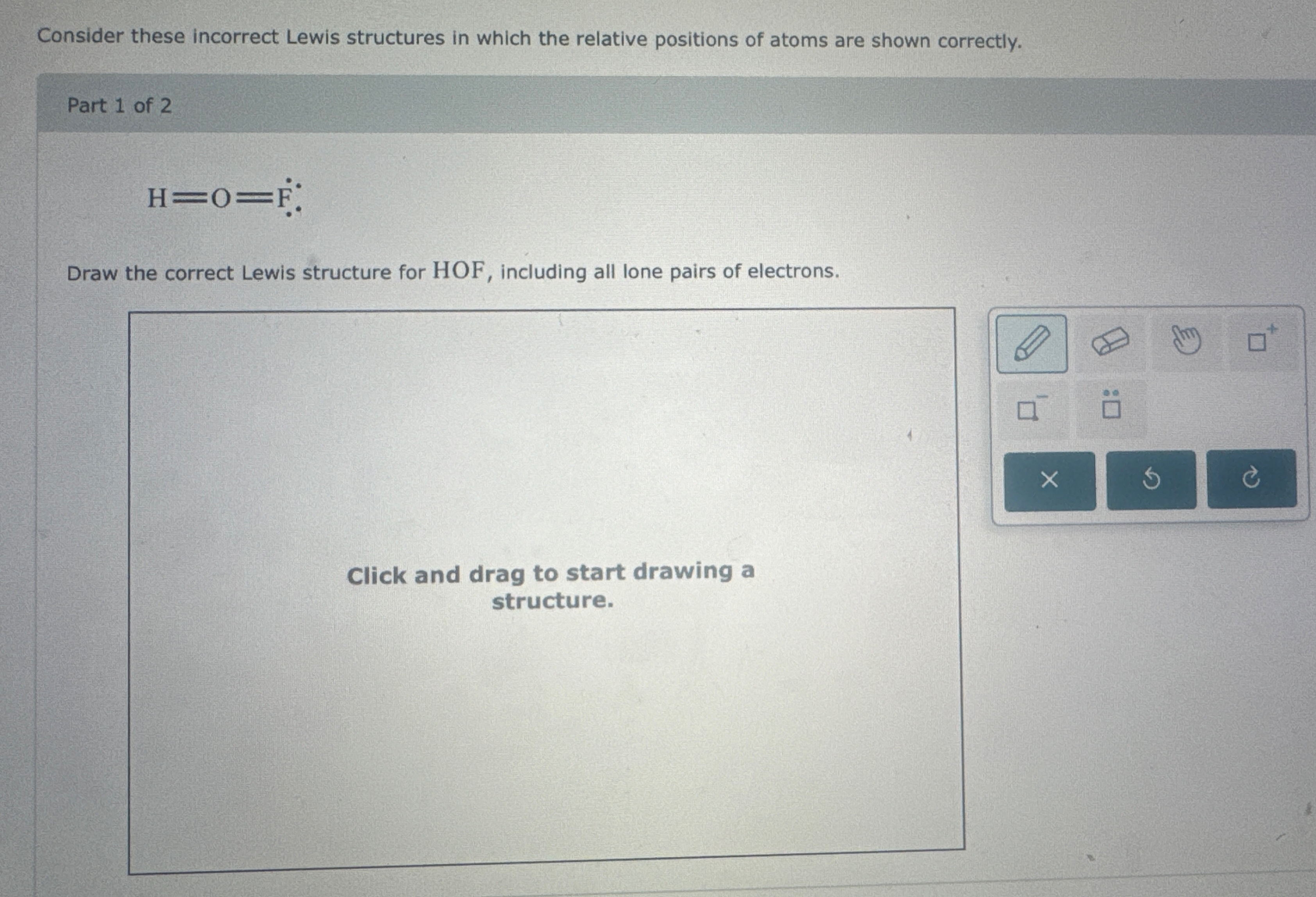 Solved Consider these incorrect Lewis structures in which | Chegg.com