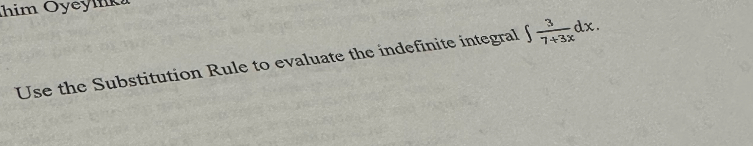 Solved Use the Substitution Rule to evaluate the indefinite | Chegg.com