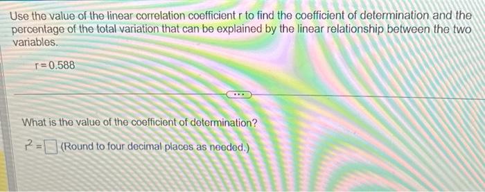 Solved Use the value of the linear correlation coefficient r | Chegg.com