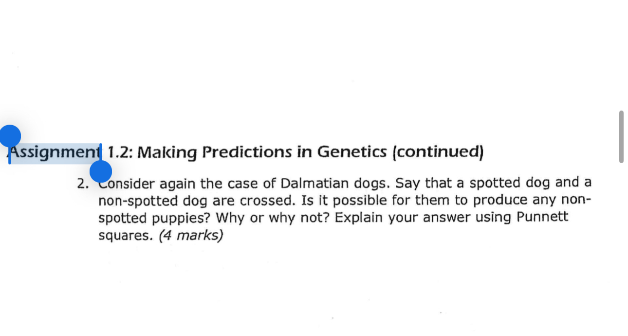 Solved Assignment 1.2: Making Predictions in Genetics | Chegg.com