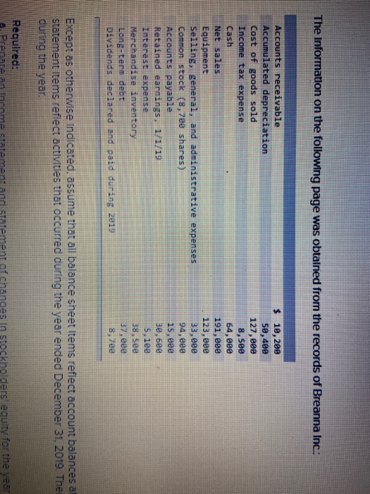 Solved The Information on the following page was obtained | Chegg.com