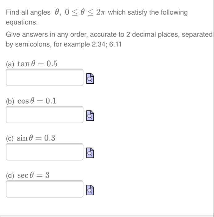 Solved Find all angles 0, 0