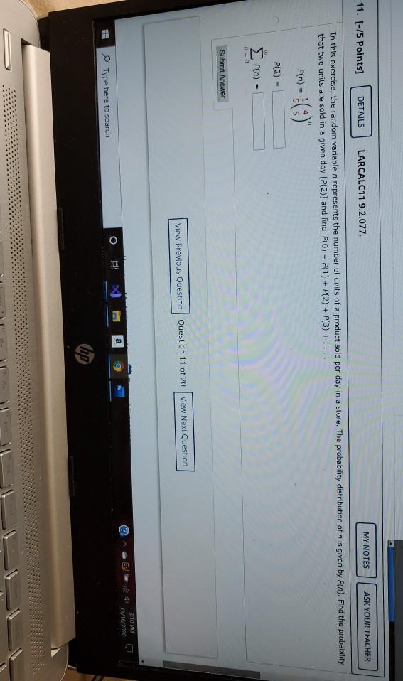 Solved MY NOTES ASK YOUR TEACHER 11. [-15 Points) DETAILS | Chegg.com