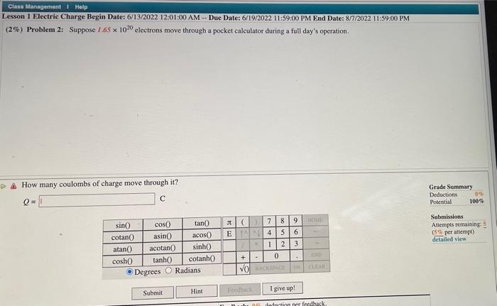 Solved Class Management 1 Help Lesson 1 Electric Charge | Chegg.com Solved Class Management 1 Help Lesson 1 Electric Charge | Chegg.com