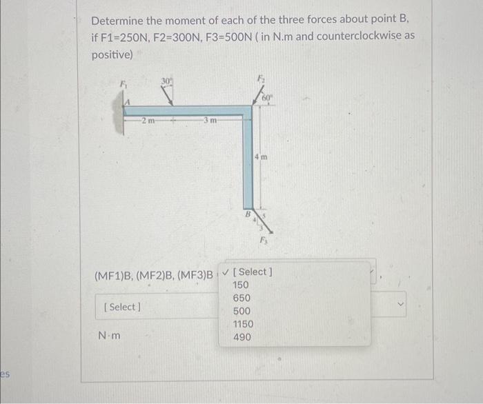 Solved Determine the moment of each of the three forces | Chegg.com