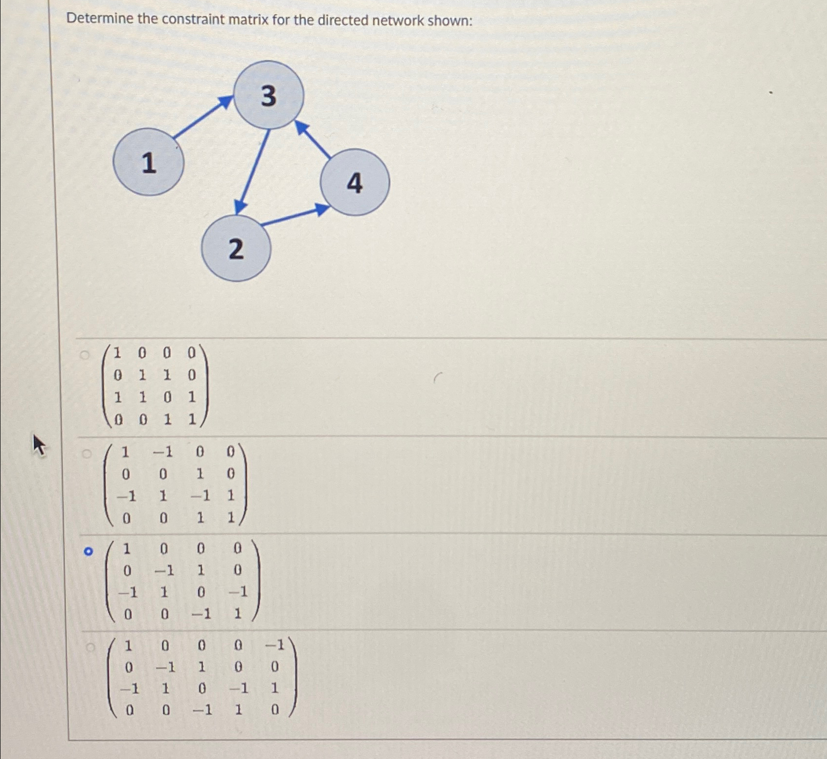 Solved Determine the constraint matrix for the directed | Chegg.com