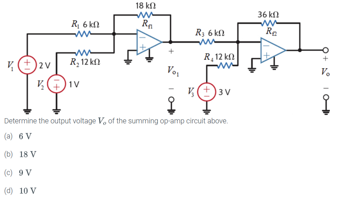 Solved Determine the output voltage V_(o) ﻿of the summing | Chegg.com
