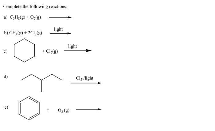 Solved Complete the following reactions: a) C3H3(g) + O2(g) | Chegg.com