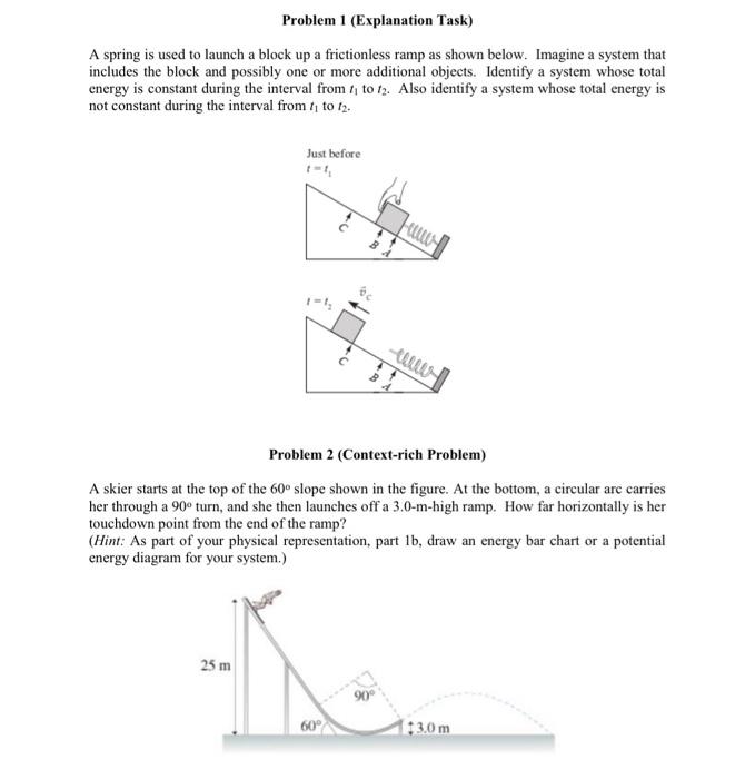 Solved Problem 1 (Explanation Task) A spring is used to | Chegg.com