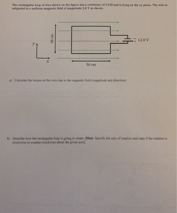 Solved The rectangular loop of wire shown on the figure has | Chegg.com